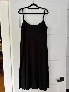 Uniqlo | Dresses | Uniqlo Black Midi Slip Dress With Thin Straps | Poshmark